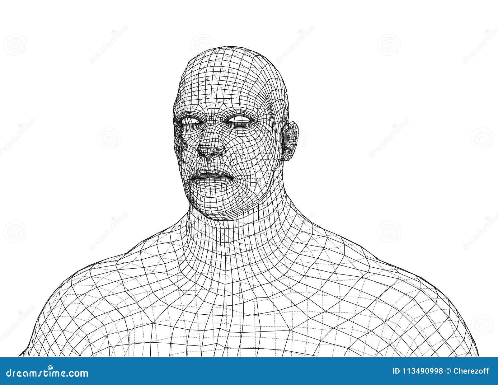 Wire Frame Athlete Body on White Background Stock Vector - Illustration ...