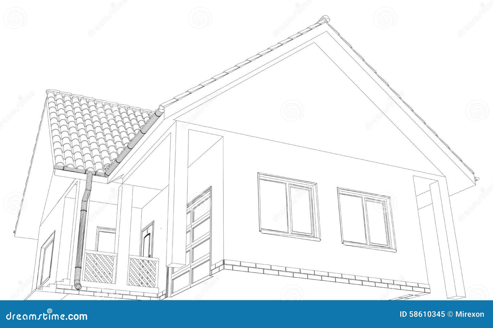 Wire-frame Building on the White Background Stock Vector - Illustration ...