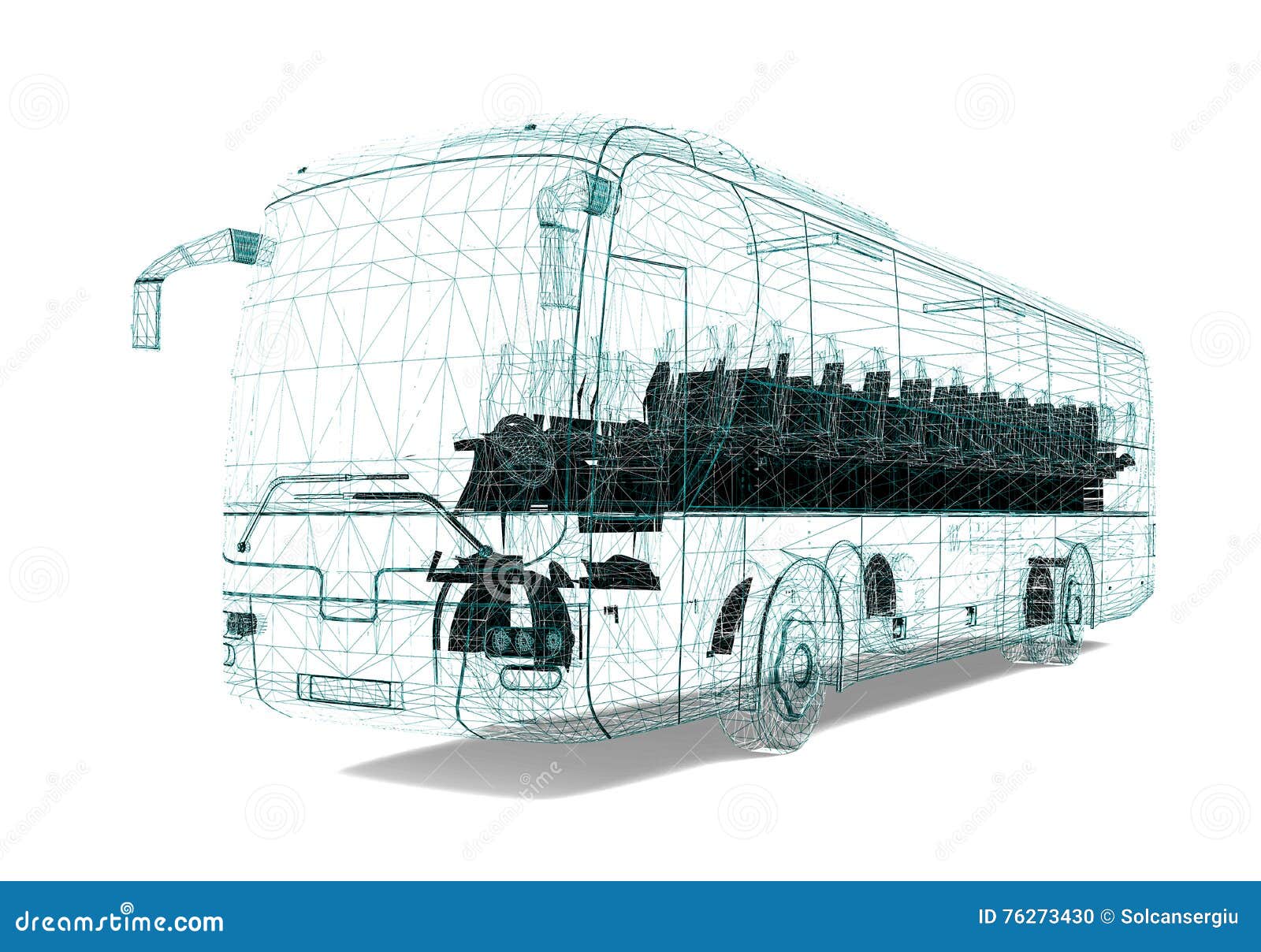 Wire frame Bus stock illustration. Illustration of automobile - 76273430