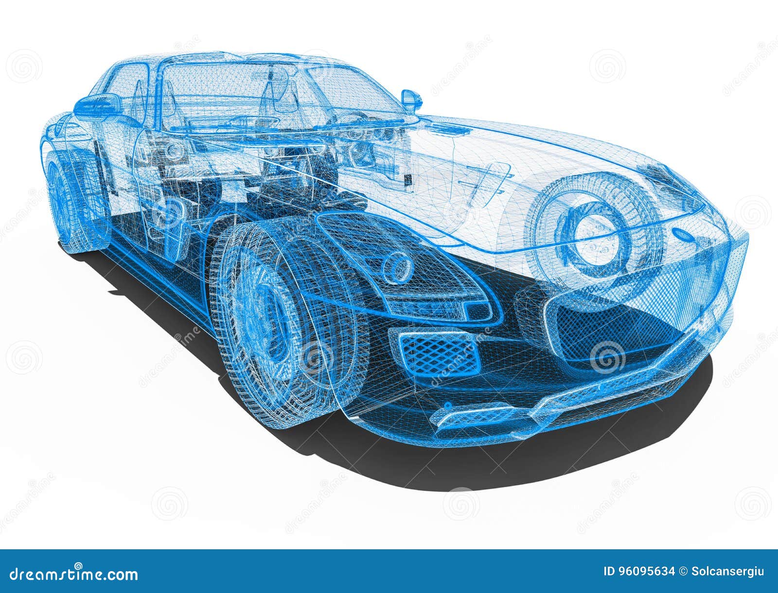 Wire frame car stock illustration. Illustration of parts - 96095634