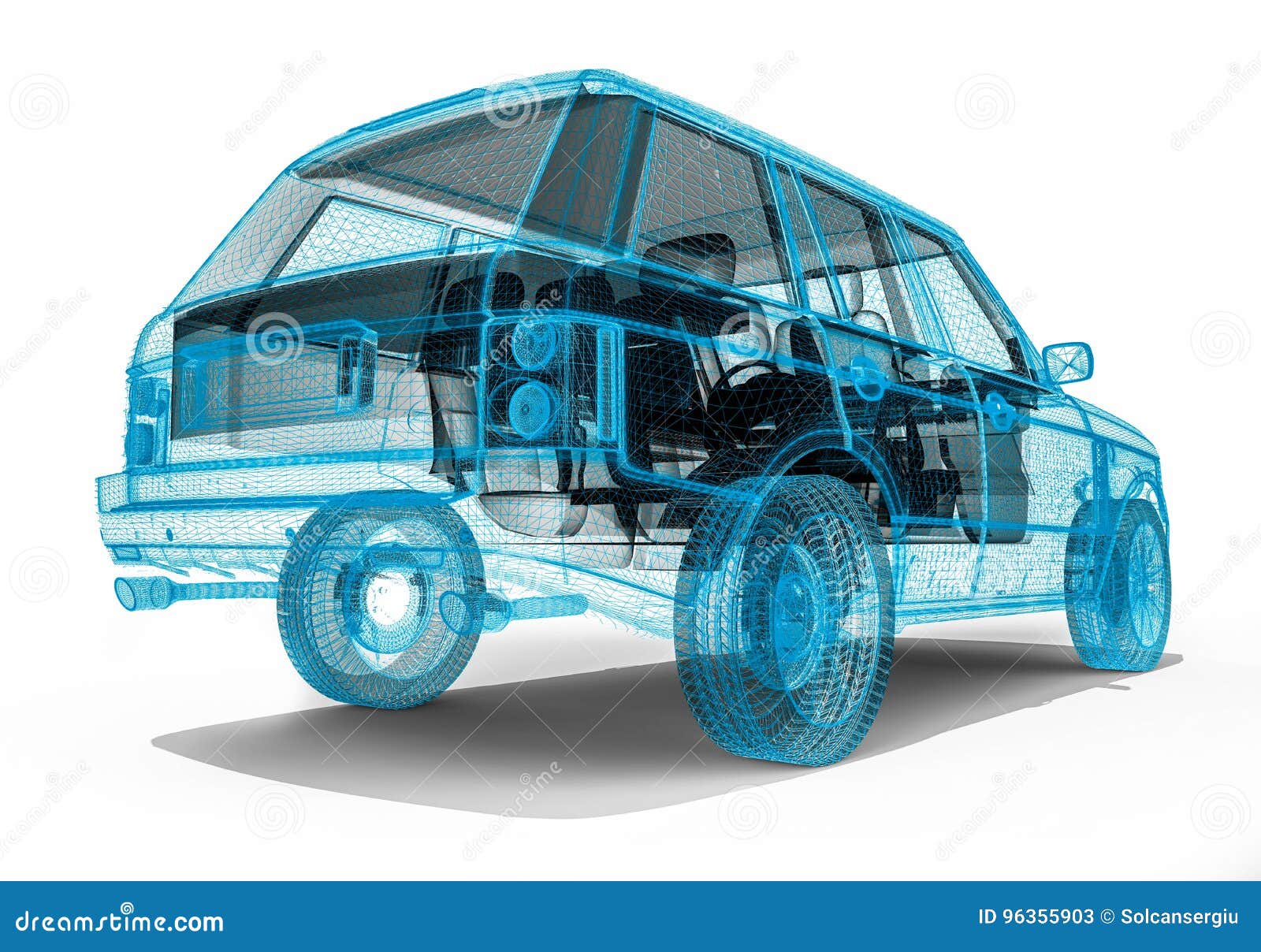 Wire Frame car stock illustration. Illustration of parts - 96355903