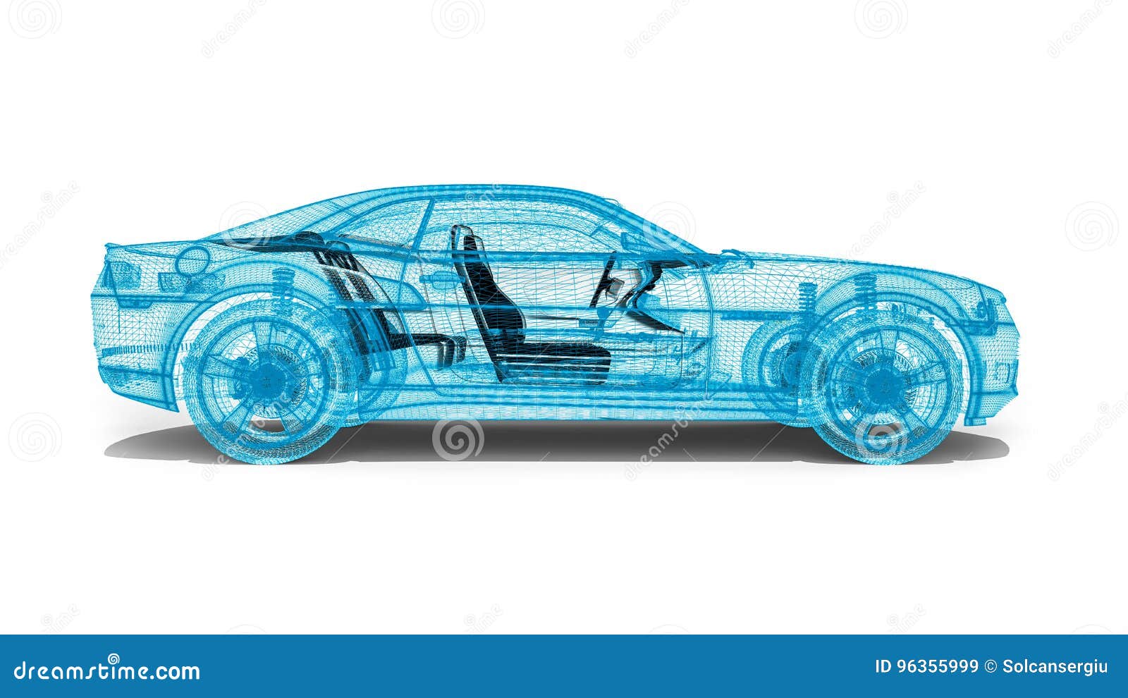 Wire Frame car stock illustration. Illustration of development - 96355999