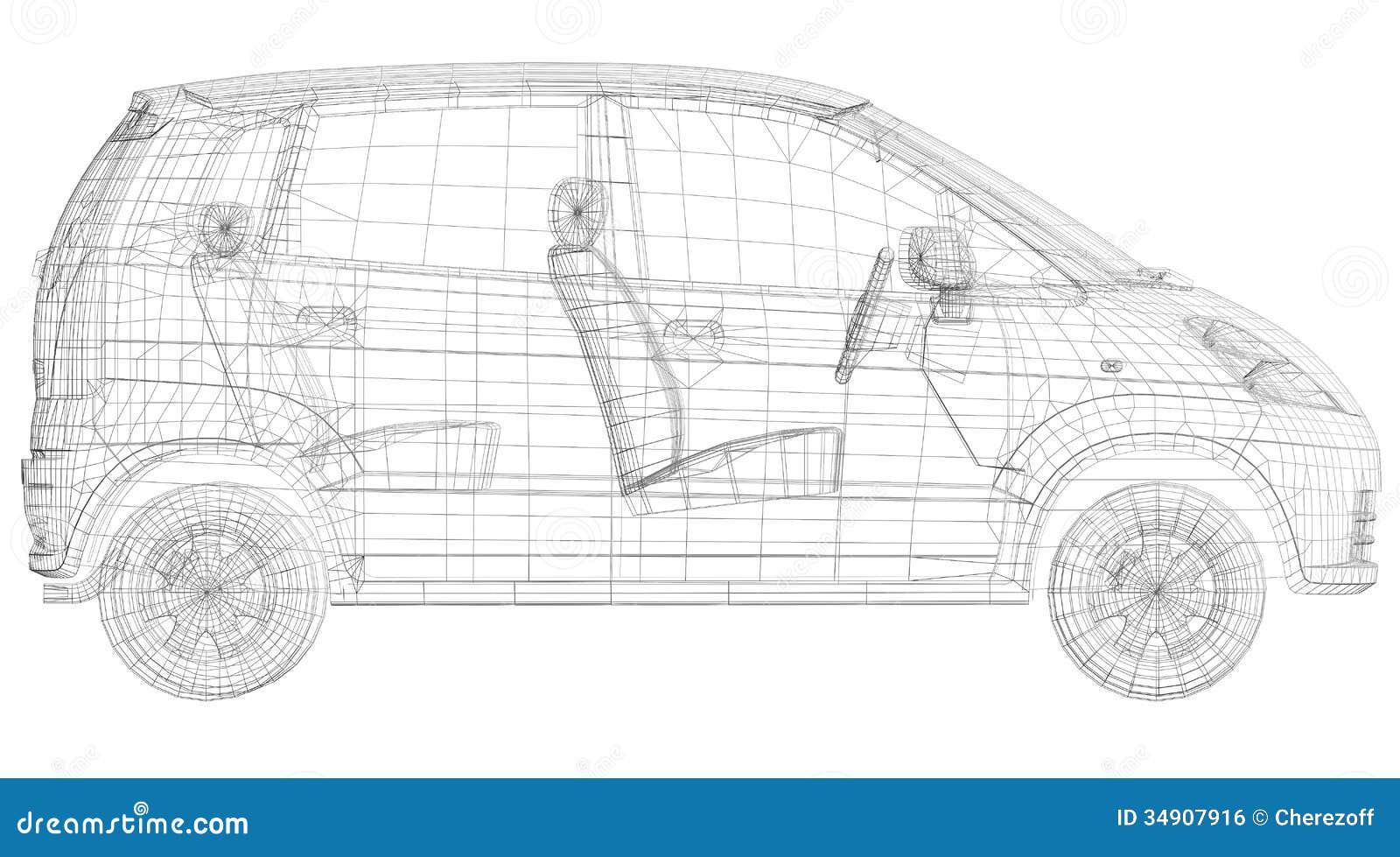 Wire frame car stock illustration. Illustration of development - 34907916