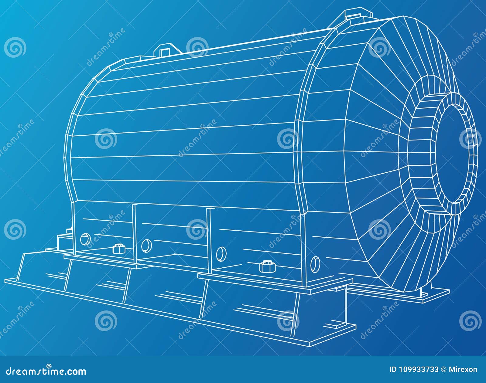 Wire-frame Engine. Tracing Illustration of 3d. EPS 10 Vector Format ...