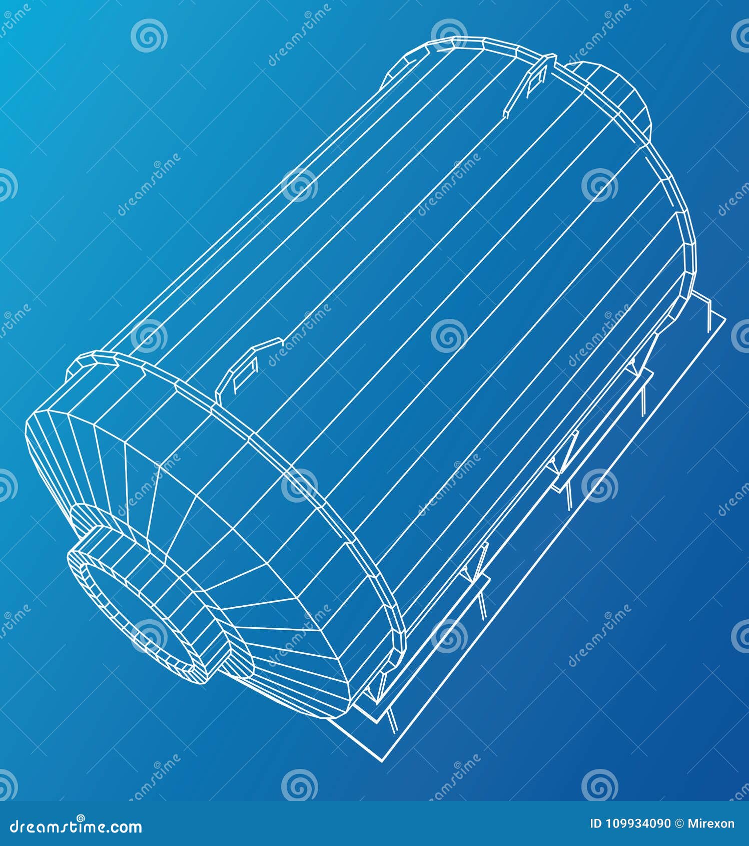 Wire-frame Engine. Tracing Illustration of 3d. EPS 10 Vector Format ...