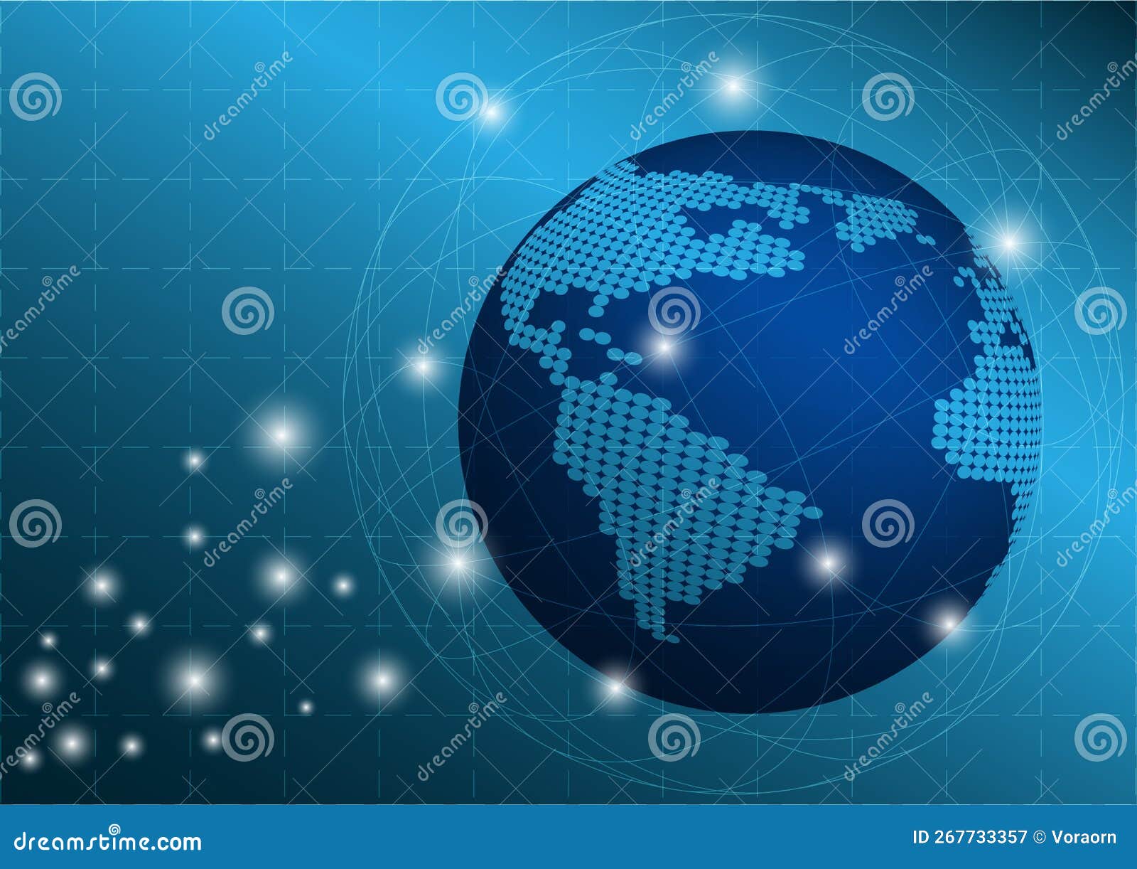 Wire Frame and Globe on Grid Stock Vector - Illustration of satellite ...