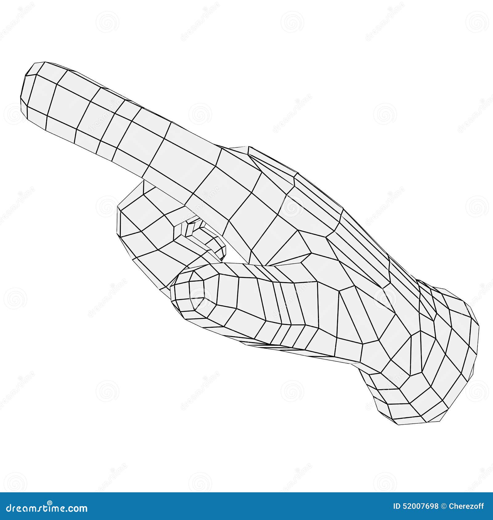 Wire-frame Hand Pointing Finger. Perspective View Stock Illustration ...