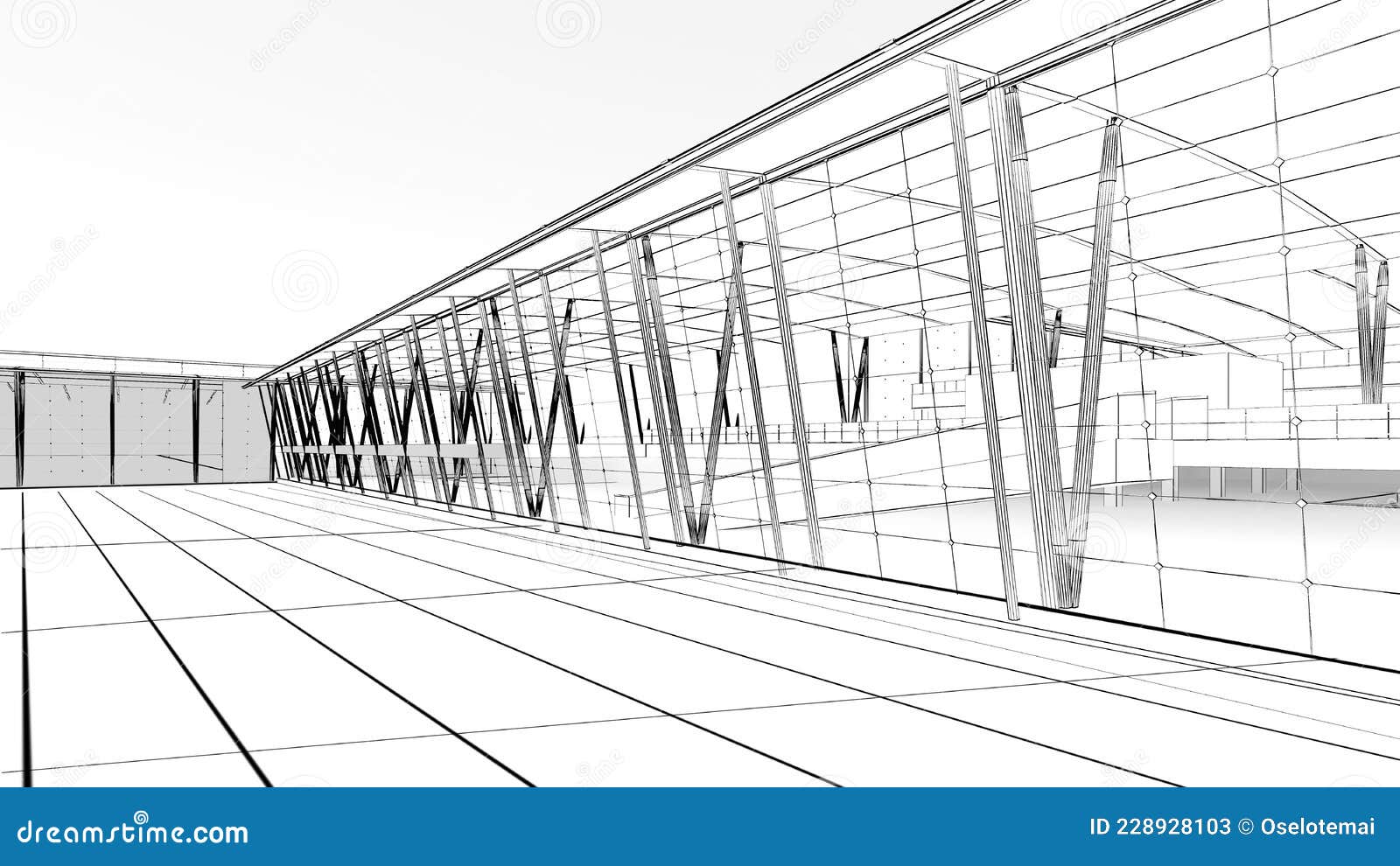 Wire-frame Images Building Structure,building Structure Lines Stock ...