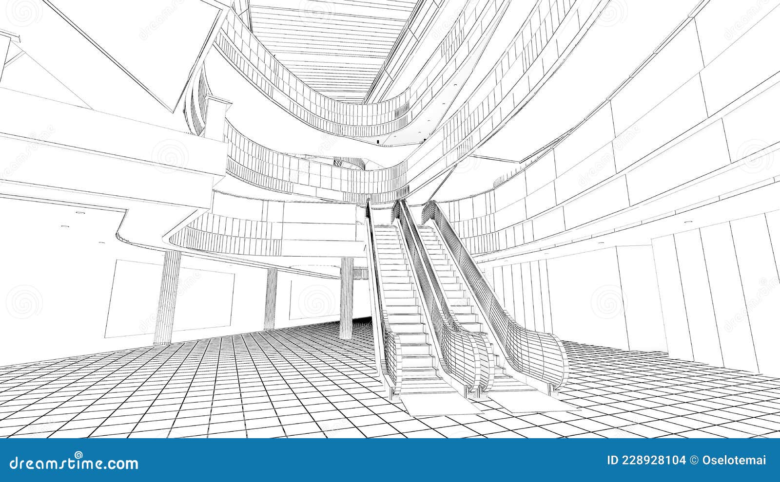 Wire-frame Images Building Structure,building Structure Lines Stock ...