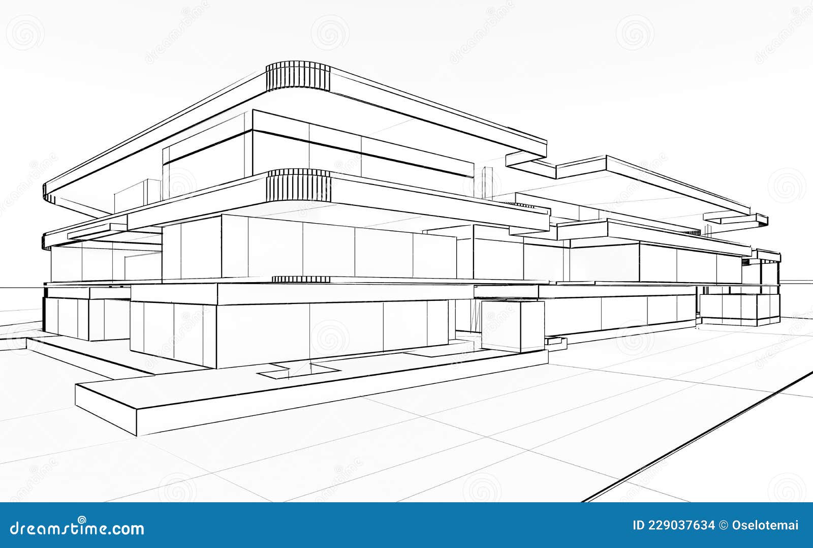 Wire-frame Images Building Structure,building Structure Lines Stock ...