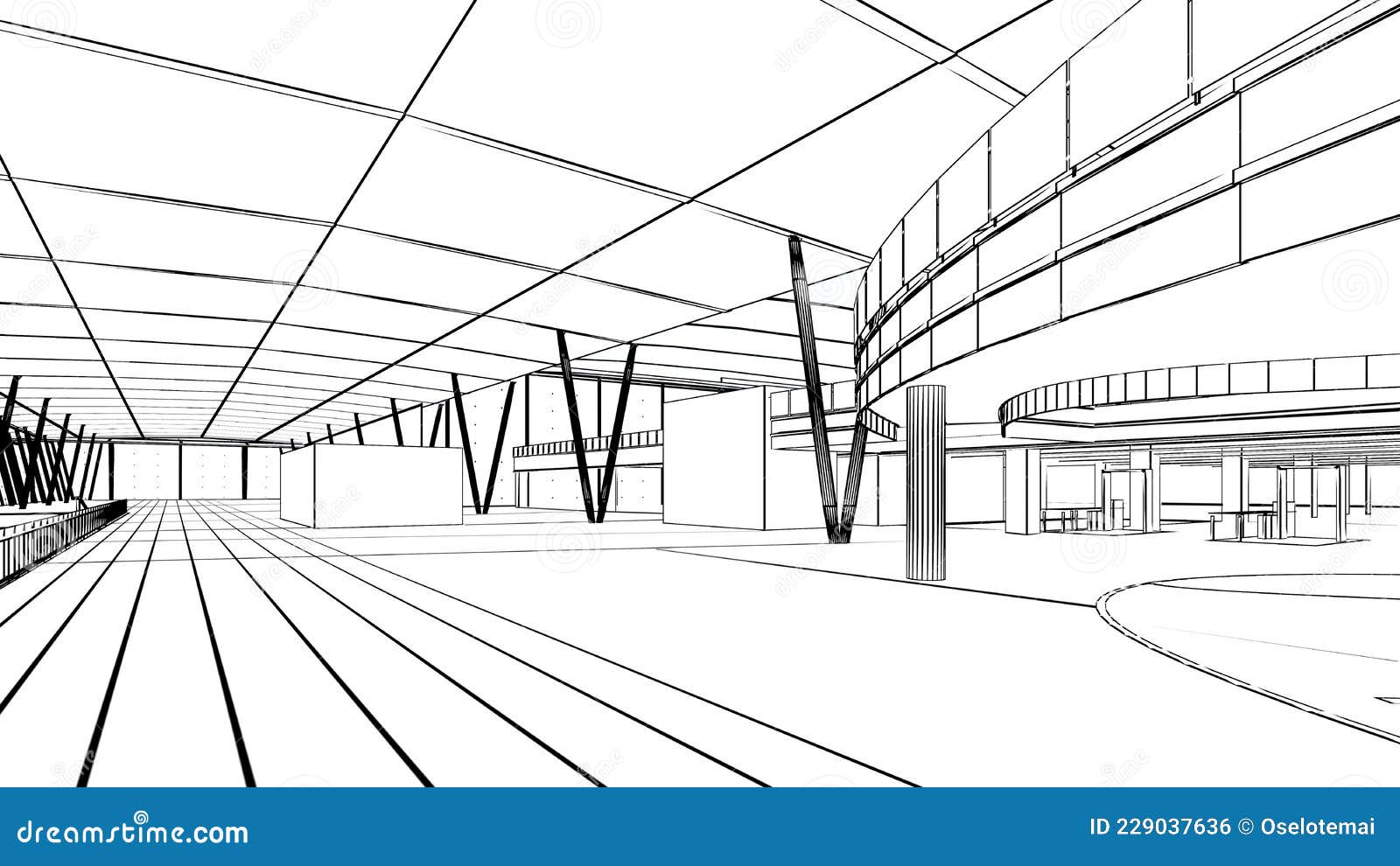 Wire-frame Images Building Structure,building Structure Lines Stock ...