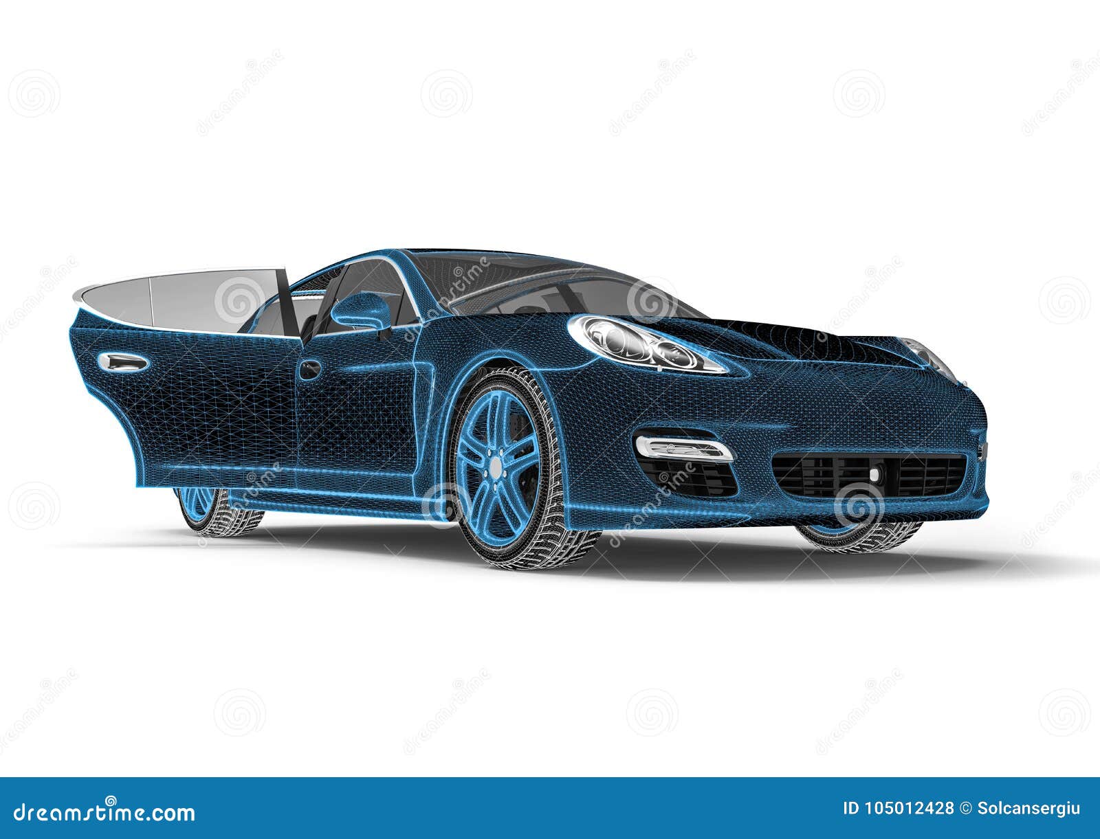 Wire Frame Luxury Car Development Stock Illustration - Illustration of ...