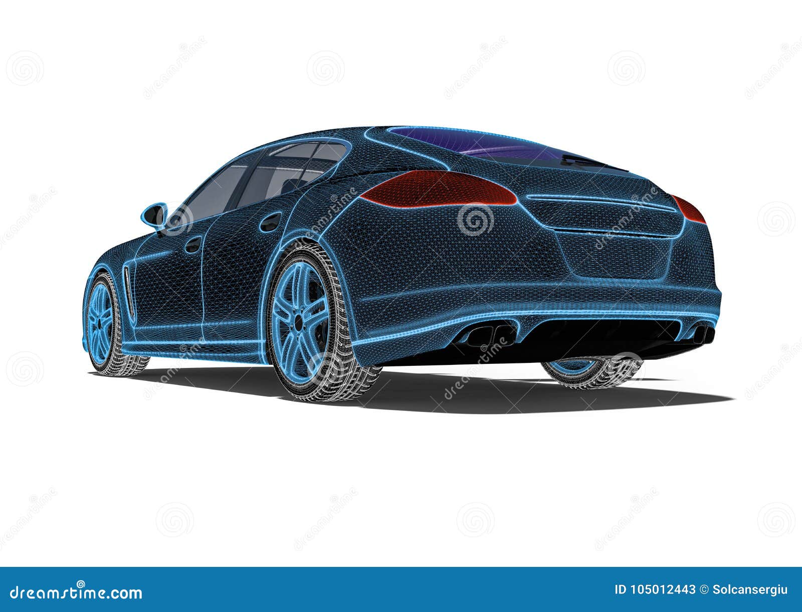 Wire Frame Luxury Car Development Stock Illustration - Illustration of ...