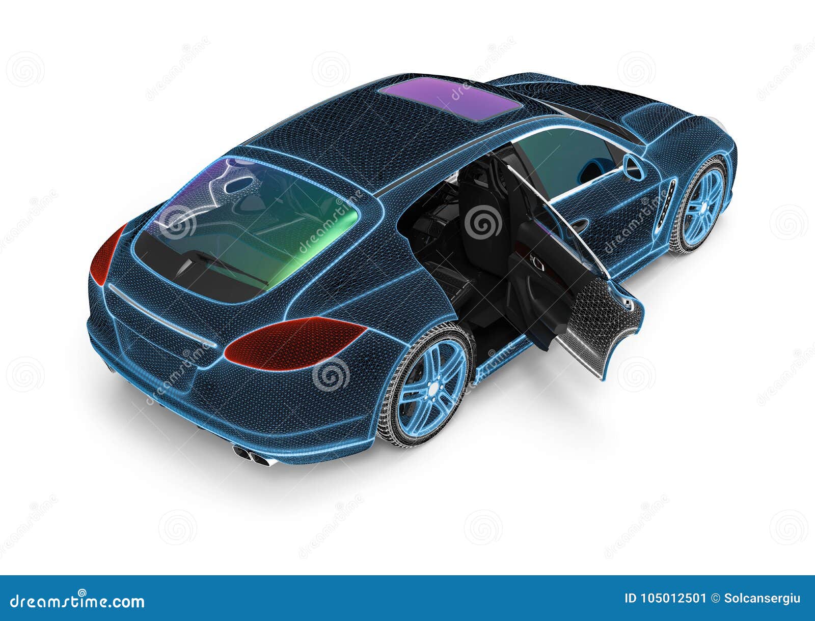 Wire Frame Luxury Car Development Stock Illustration - Illustration of ...