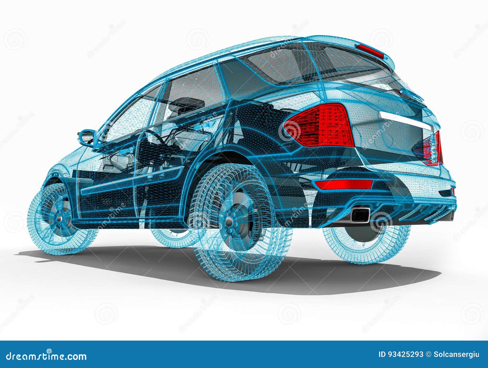 Wire frame Luxury SUV stock illustration. Illustration of drawing ...