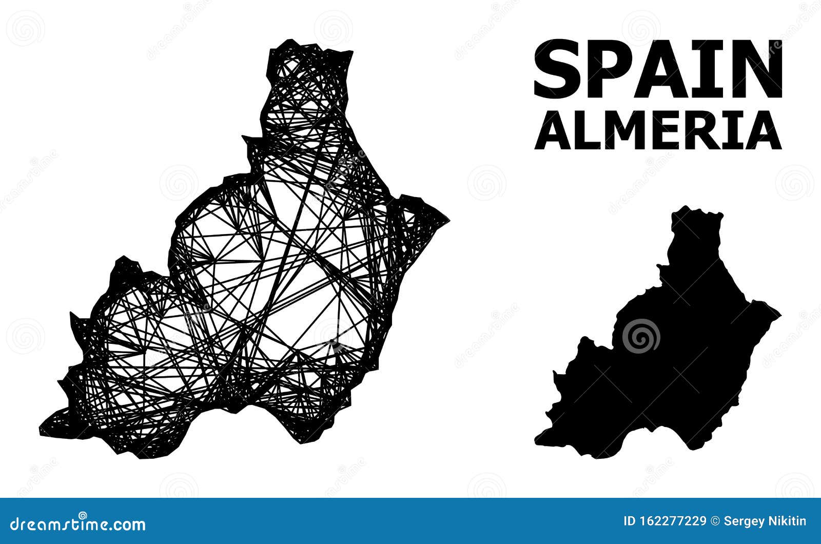 Wire Frame Map of Almeria Province Stock Vector - Illustration of ...