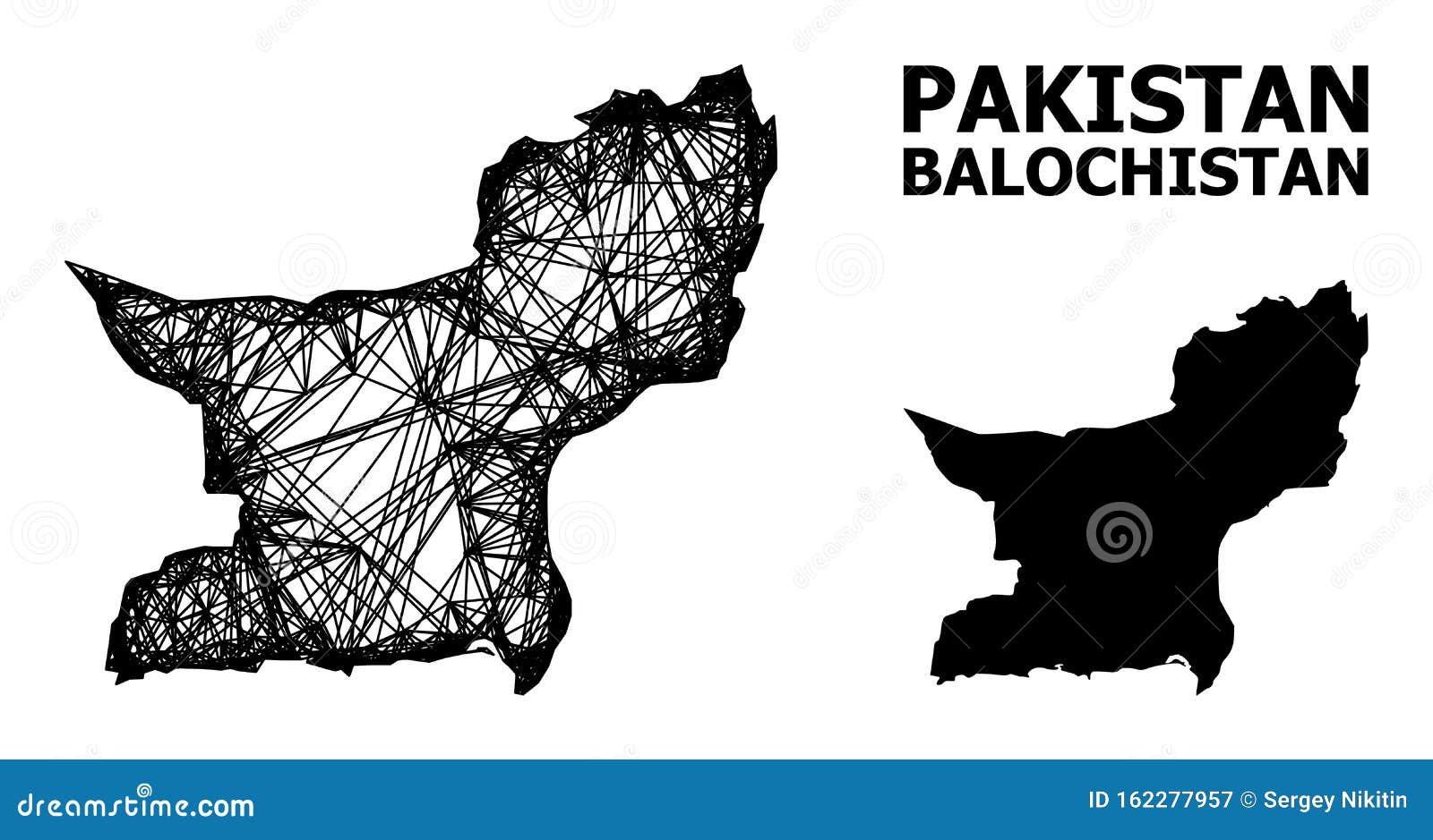 Wire Frame Map of Balochistan Province Stock Vector - Illustration of ...