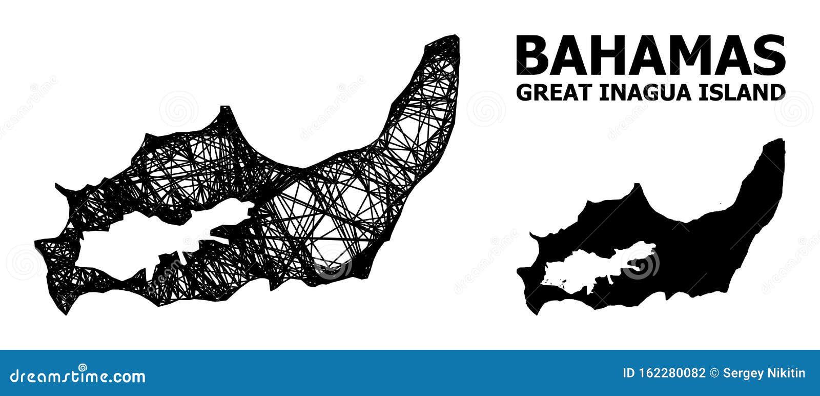 Wire Frame Map of Great Inagua Island Stock Illustration - Illustration ...