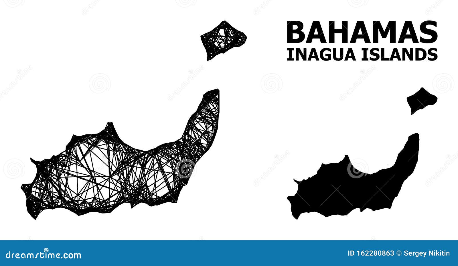 Wire Frame Map of Inagua Islands Stock Illustration - Illustration of ...