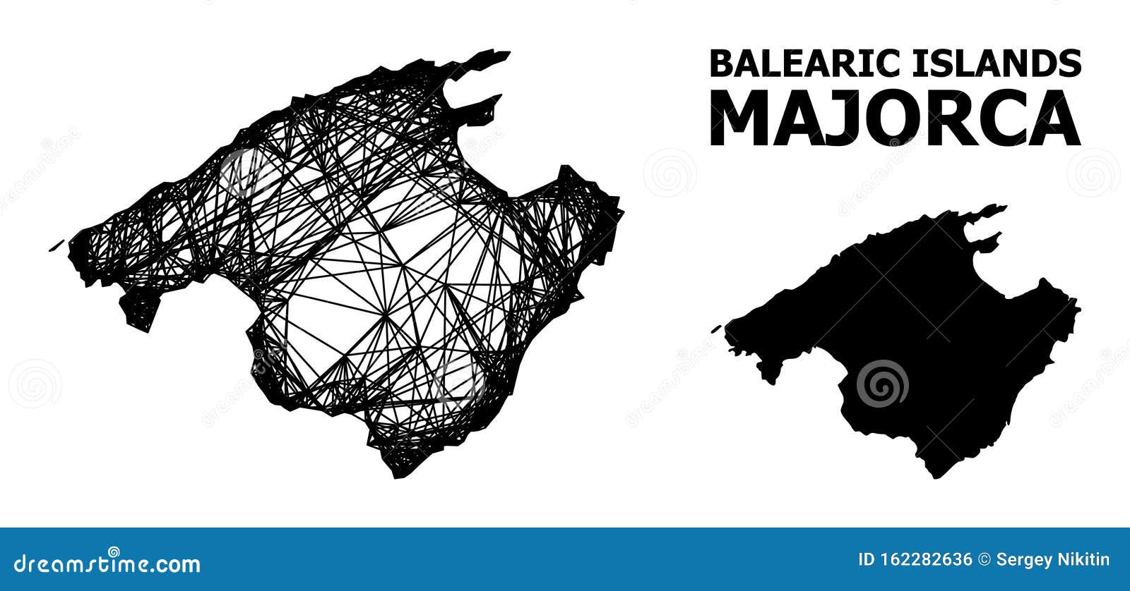 Wire Frame Map of Majorca stock illustration. Illustration of ...