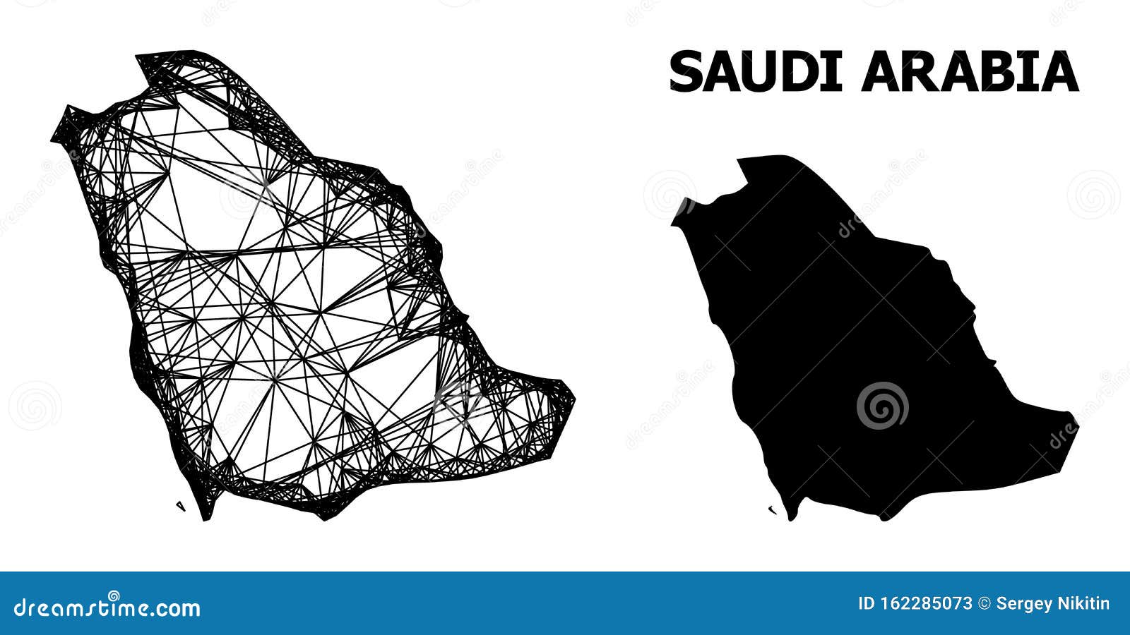 Wire Frame Map of Saudi Arabia Stock Illustration - Illustration of ...