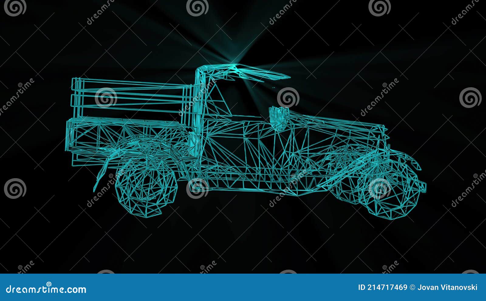 Wire Frame Model of Truck Car Stock Illustration - Illustration of ...