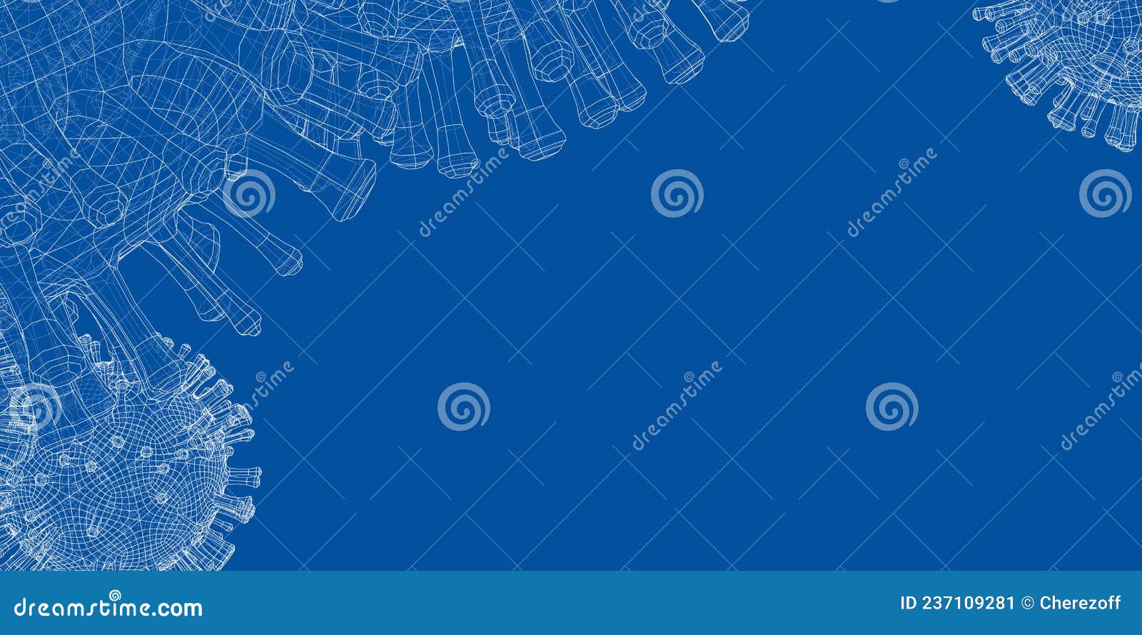 Wire-frame Model of a Virus Stock Illustration - Illustration of corona ...