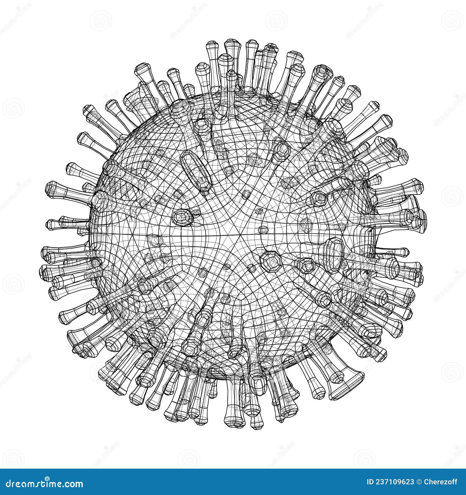 Wire-frame Model of a Virus Stock Illustration - Illustration of ...