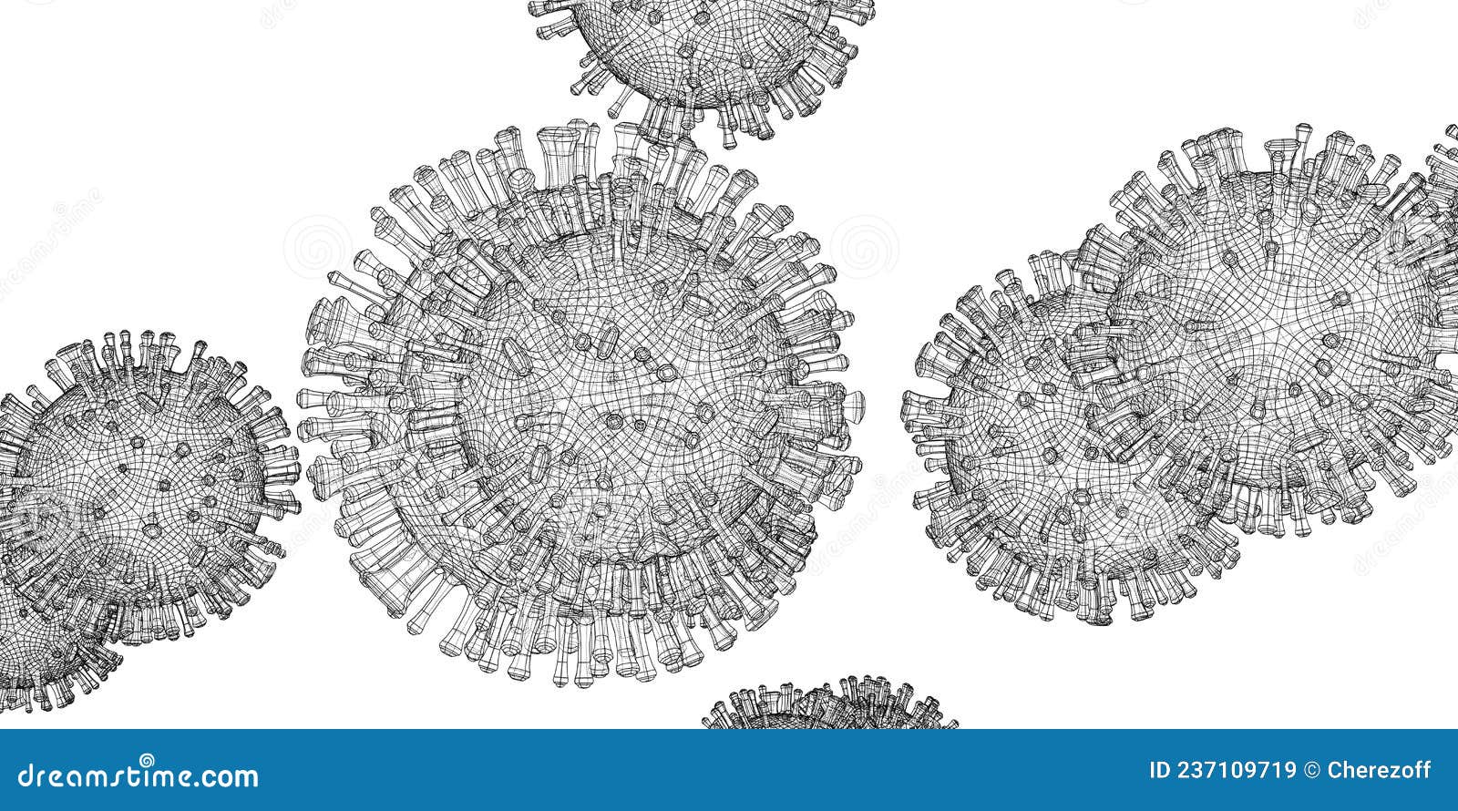 Wire-frame Model of a Virus Stock Illustration - Illustration of ...