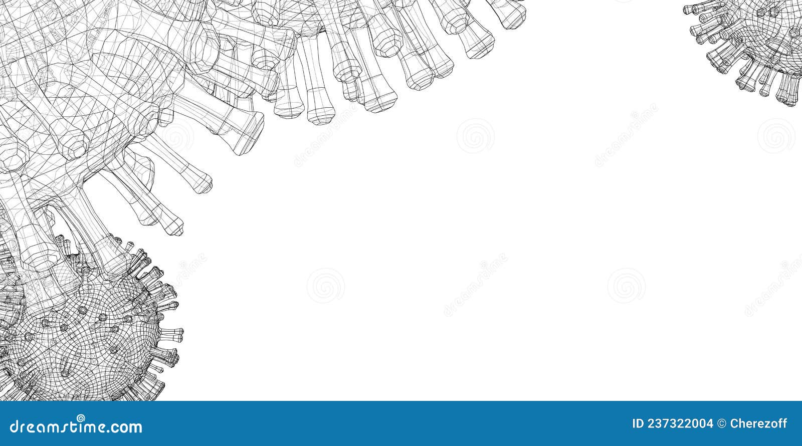 Wire-frame Model of a Virus Stock Illustration - Illustration of ...