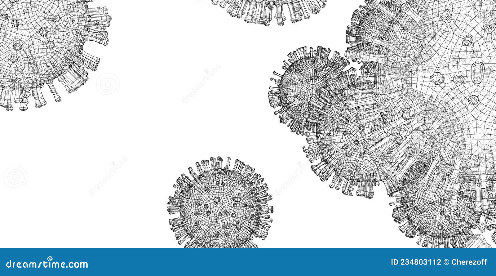 Wire-frame Model of a Virus Stock Illustration - Illustration of ...