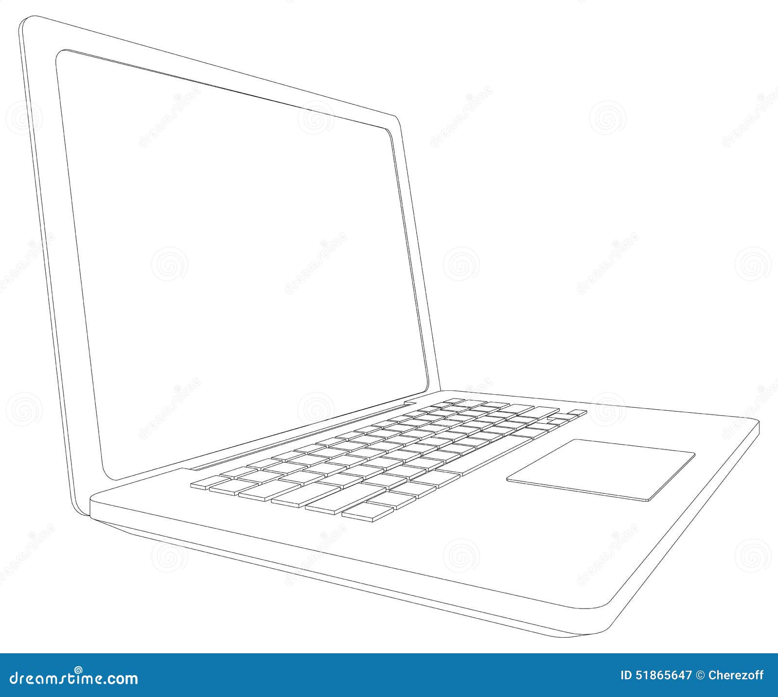 Laptop In Perspective Icon. Linear Vector Illustration From Modern ...