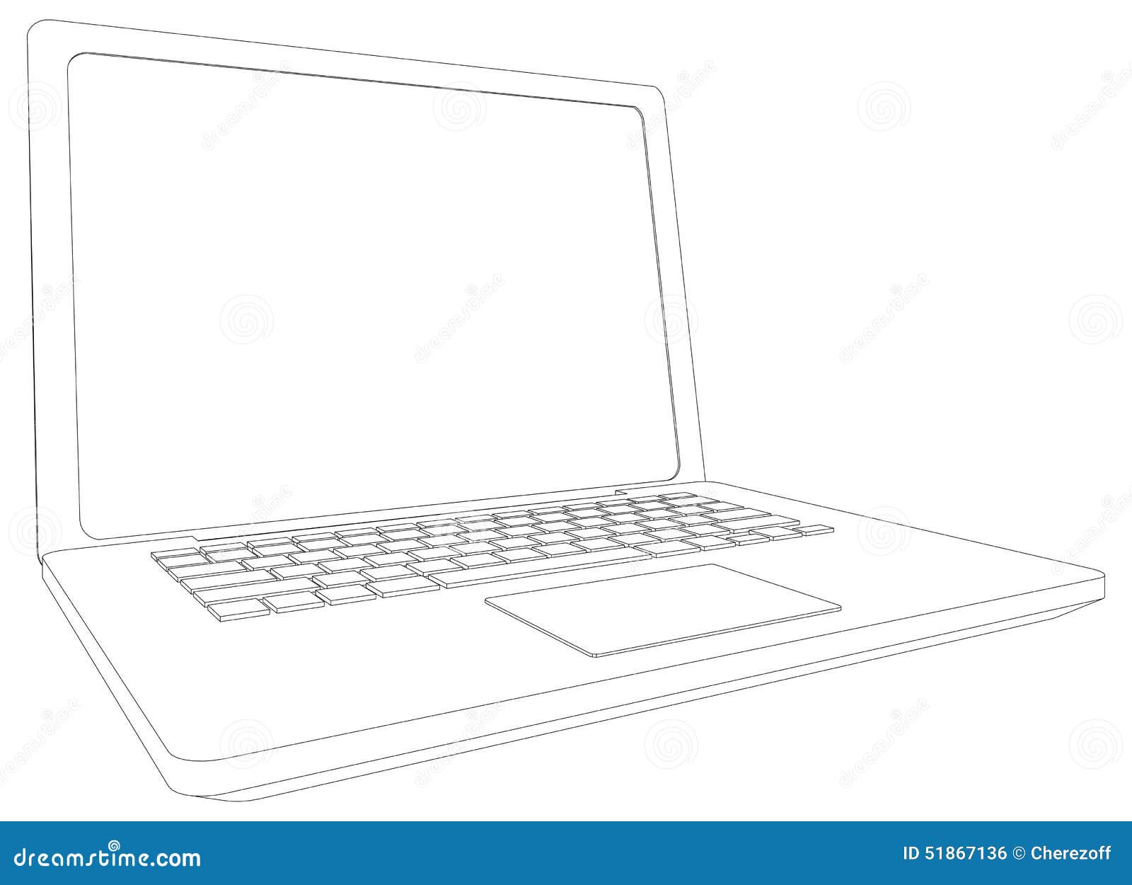 Laptop In Perspective Icon. Linear Vector Illustration From Modern ...