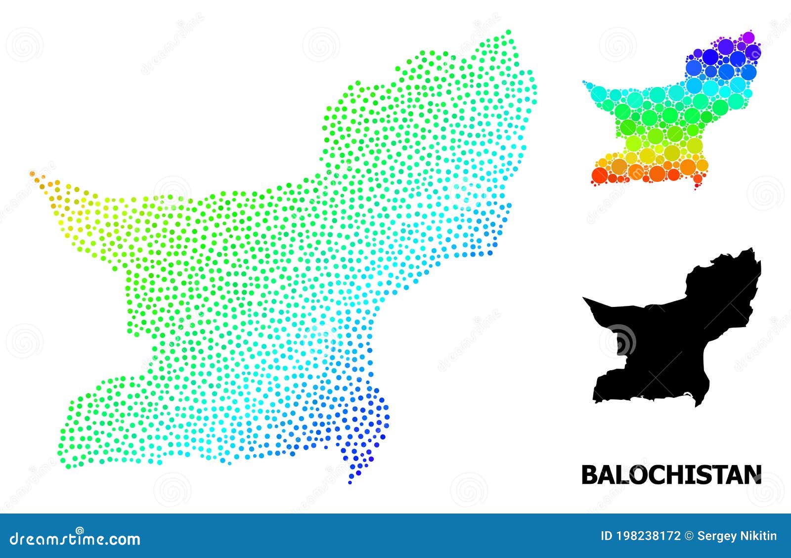 Wire Frame Polygonal Map of Balochistan Province with Red Stars Stock ...
