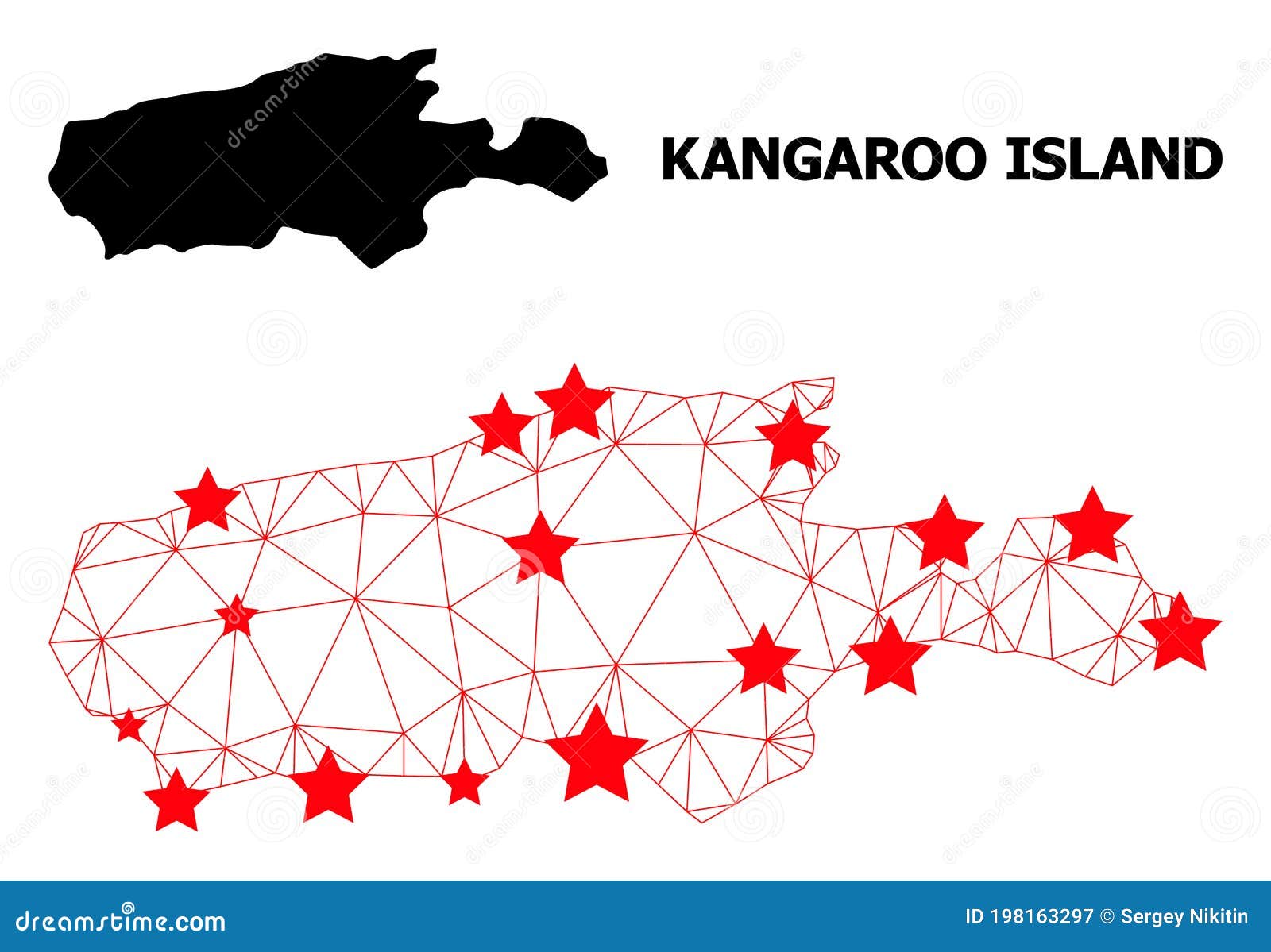 Map Of Kangaroo Island - Dotted Collage With Stencil Vector ...