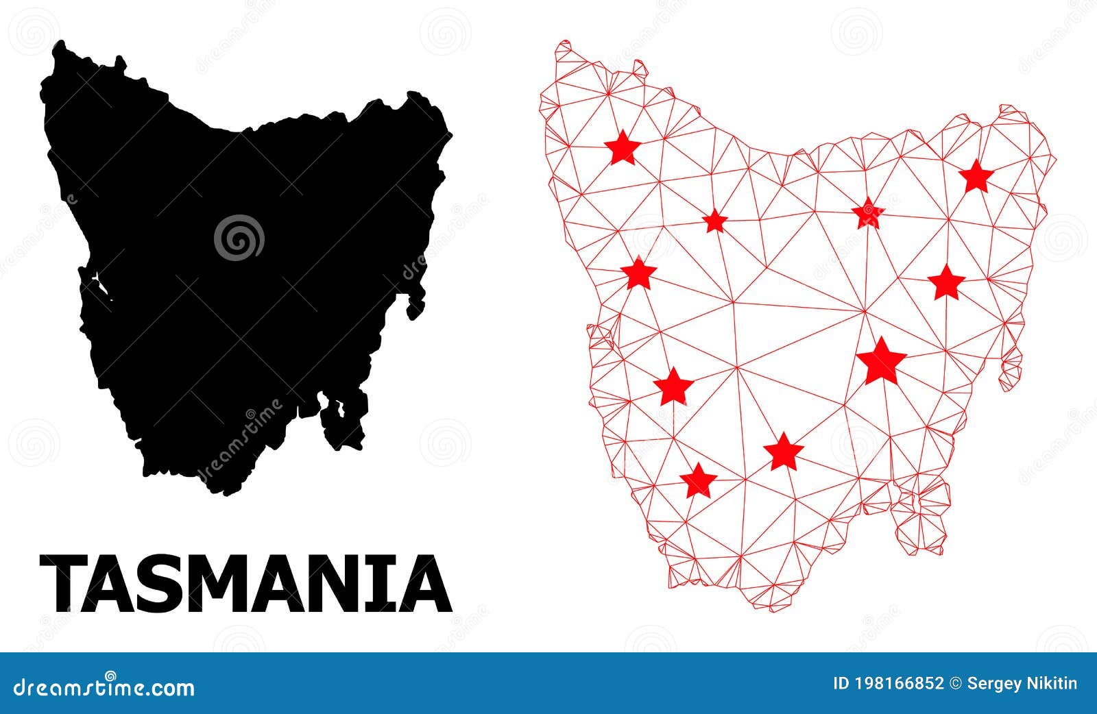 Polygonal Map Of Tasmania. Cartoon Vector | CartoonDealer.com #184056629