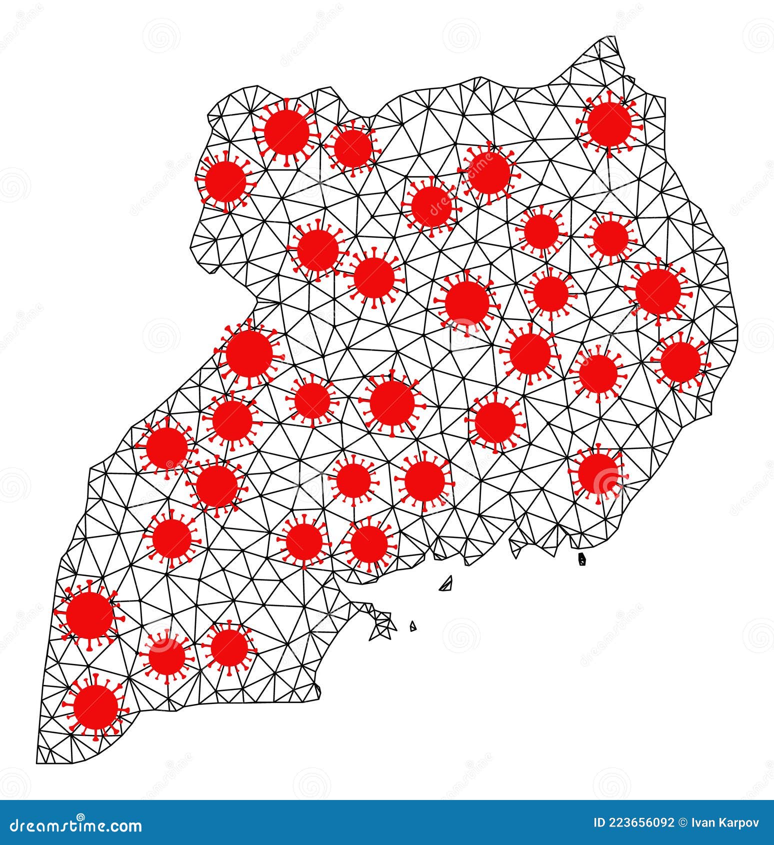 Carcass Map Of Uganda Stock Photo | CartoonDealer.com #162286524