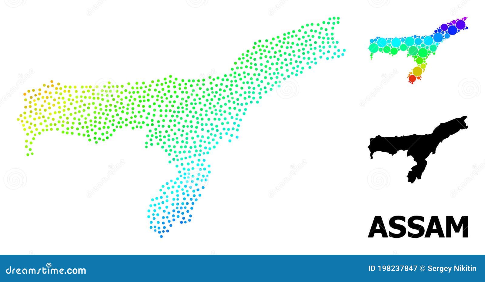 Mesh Polygonal Map of Assam State with Red Stars Stock Vector ...