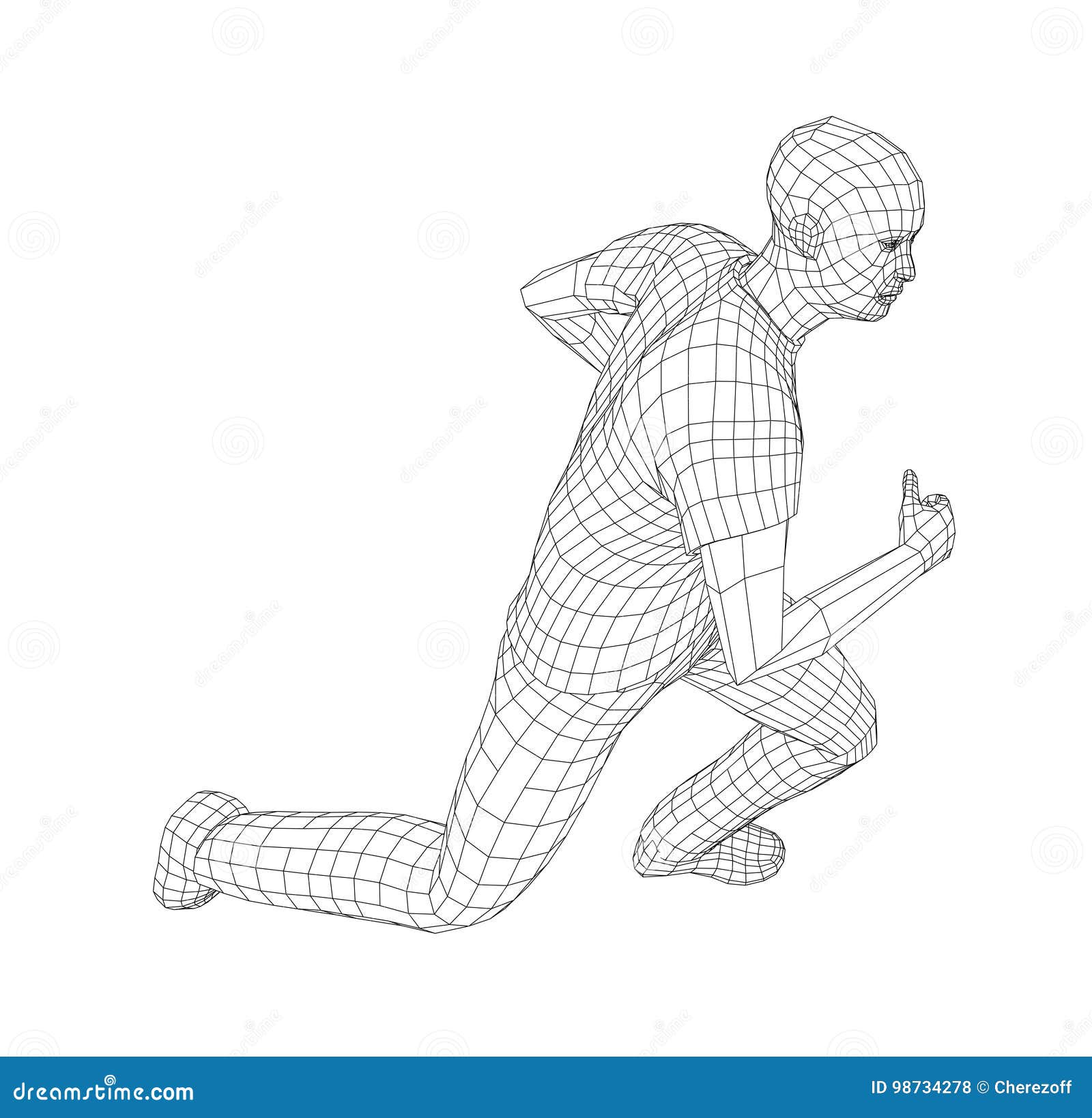 Wire frame running man stock vector. Illustration of active - 98734278