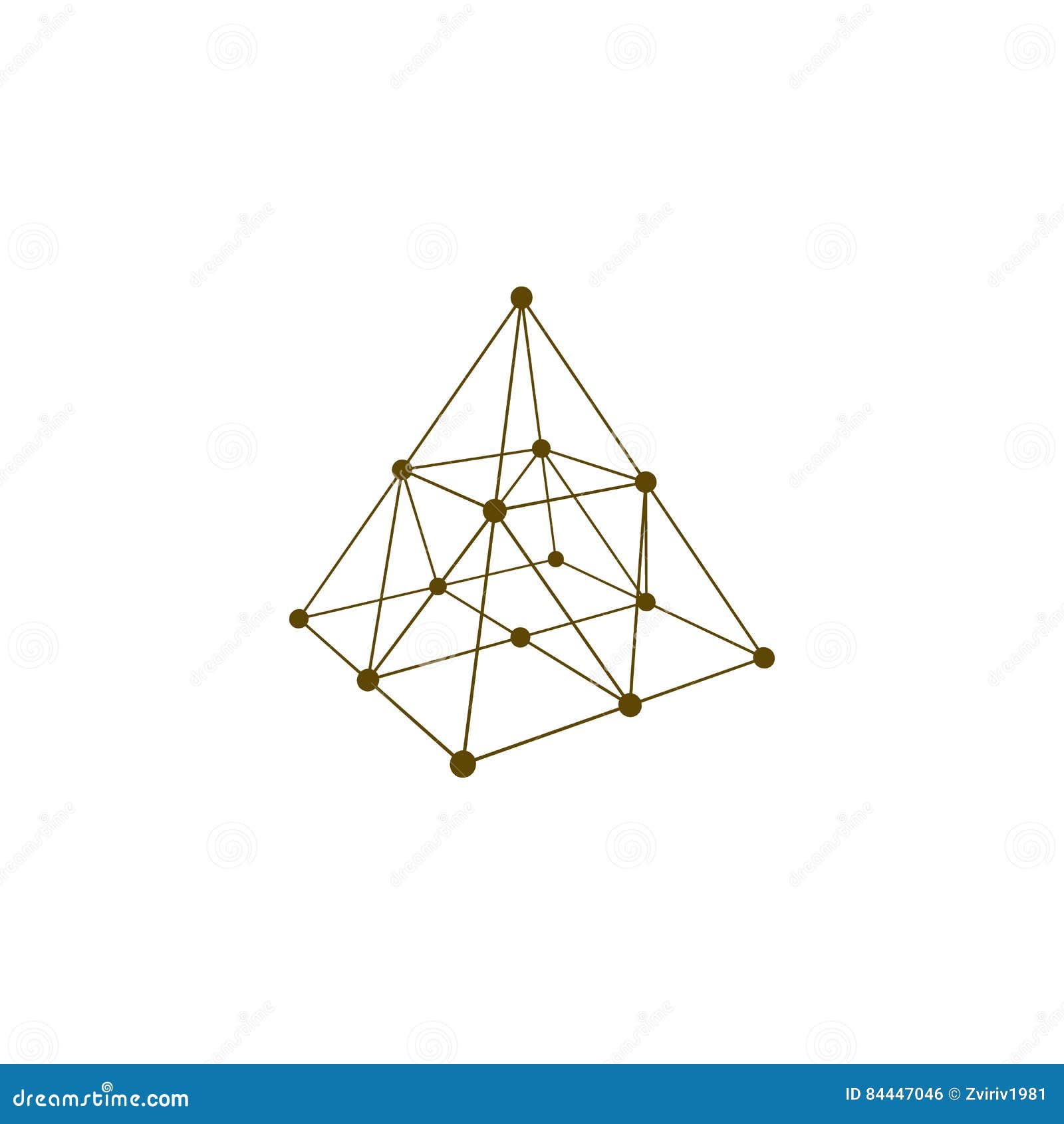 Wire Frame Shape. Pyramid with Connected Lines and Dots Stock ...