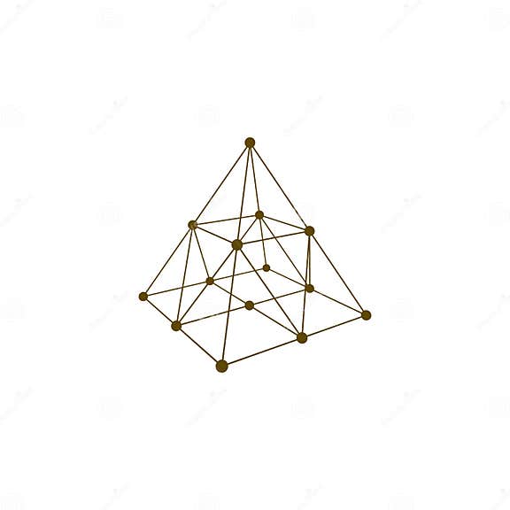 Wire Frame Shape. Pyramid with Connected Lines and Dots Stock ...