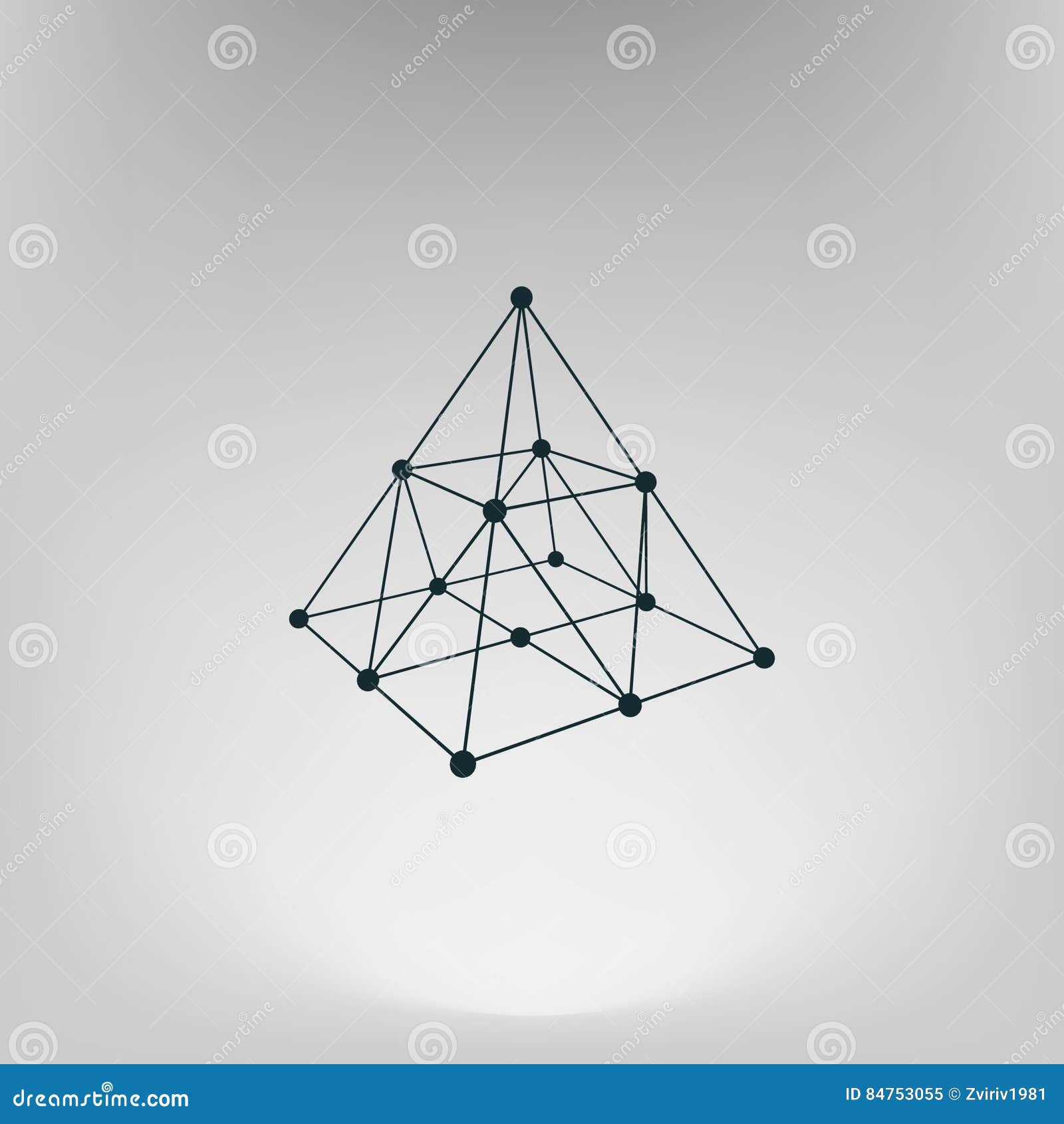 Wire Frame Shape. Pyramid with Connected Lines and Dots Stock ...