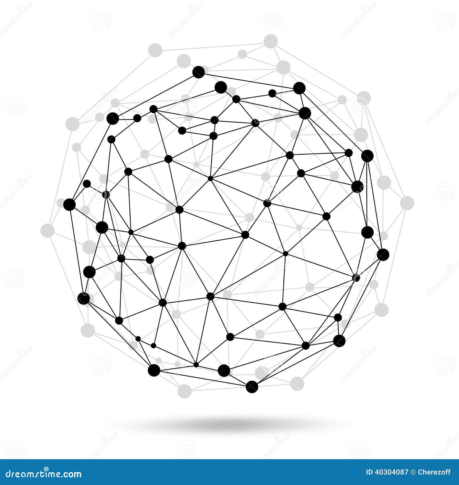 Wire Frame Sphere. Network Concept Stock Illustration - Illustration of ...