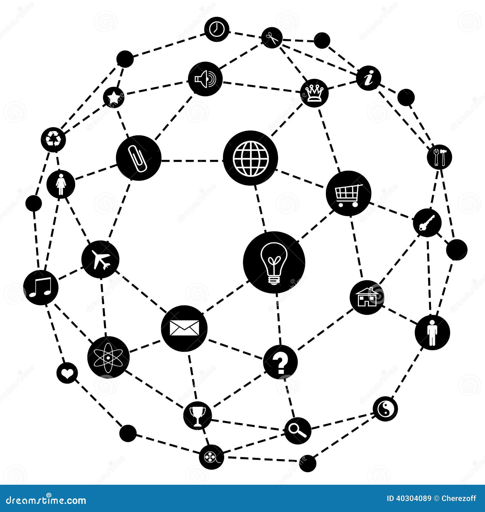 Wire Frame Sphere. Social Network Concept Stock Illustration ...