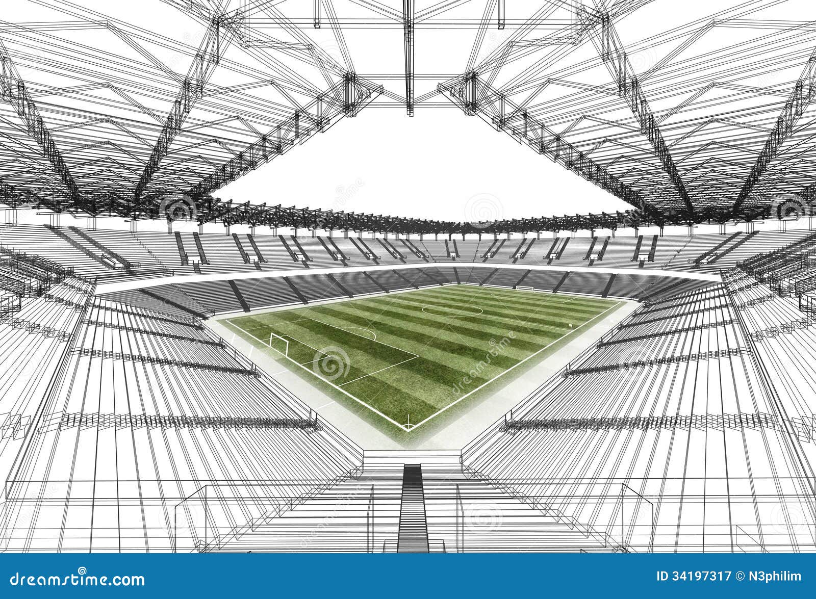 Wire frame stadium stock illustration. Illustration of construction ...
