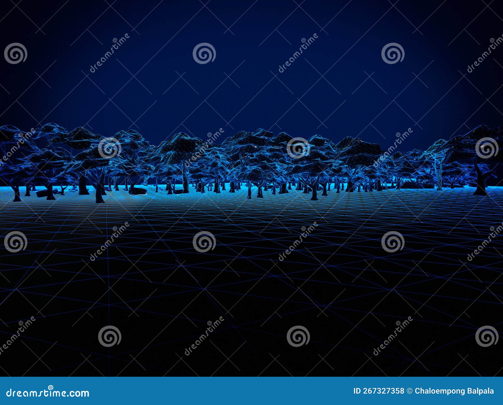 Wire Frame of Trees Model ,graphic Forest Background. Stock ...
