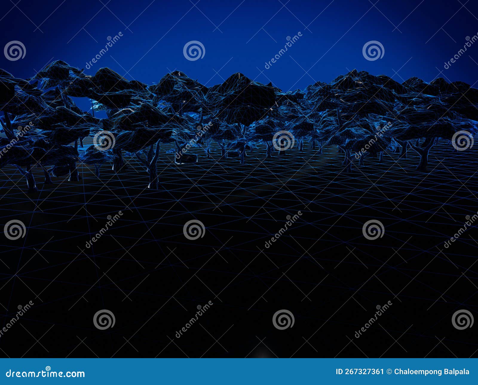 Wire Frame of Trees Model ,graphic Forest Background. Stock ...