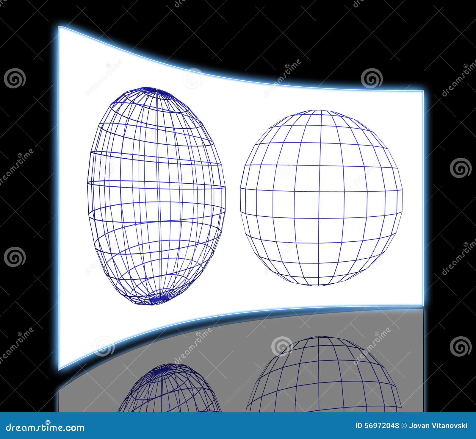 Wire frame of two spheres stock illustration. Illustration of computer ...