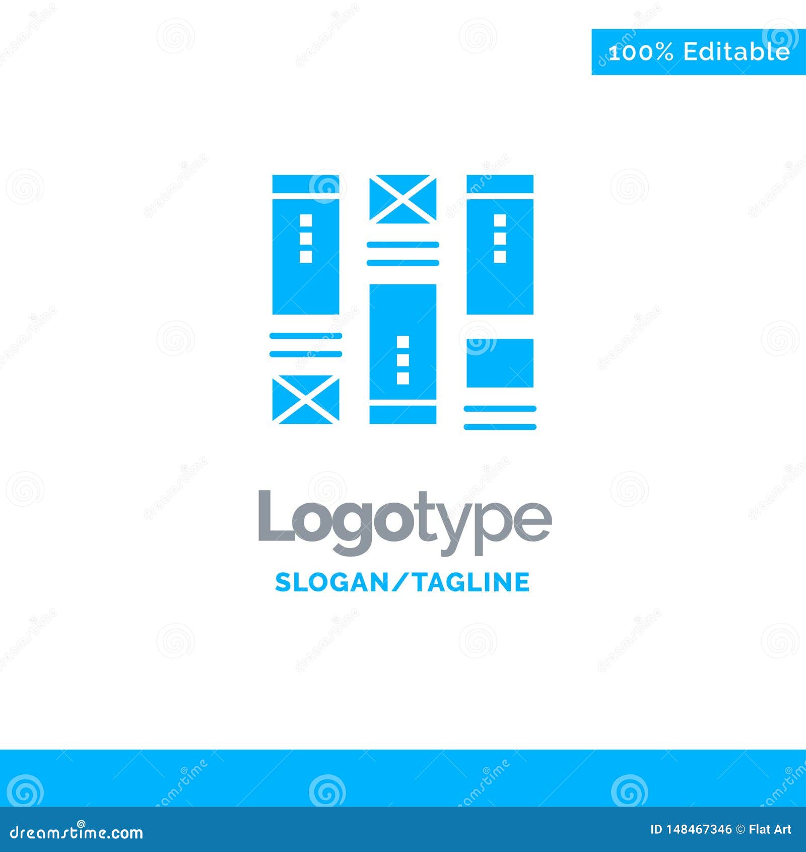 Wire Framing, Sketching, Wireframe, Idea Blue Business Logo Template ...