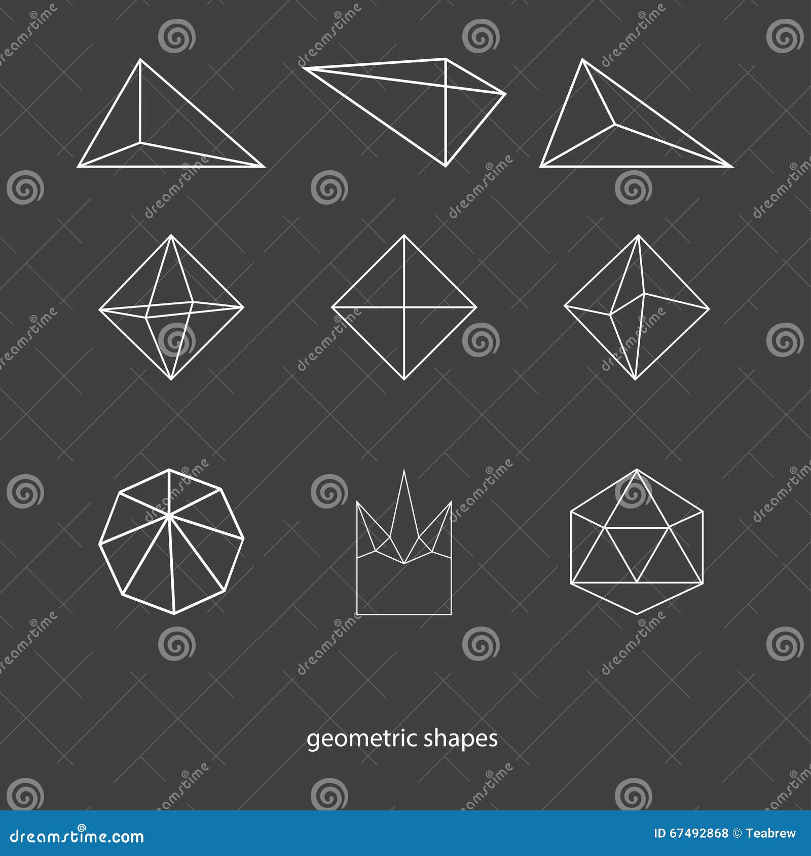 The wire geometric shapes stock vector. Illustration of symbol - 67492868